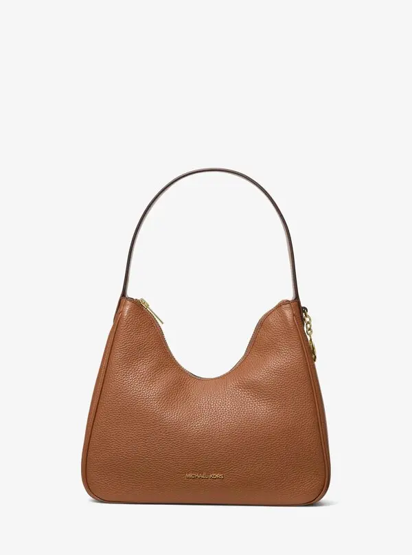 Michael Kors Nayla Small Pebbled Leather Hobo Shoulder Bag - Brown