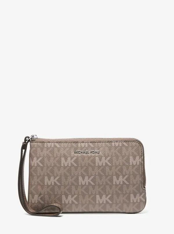 Michael Kors Jet Set Travel Small Signature Logo Wristlet - Grey