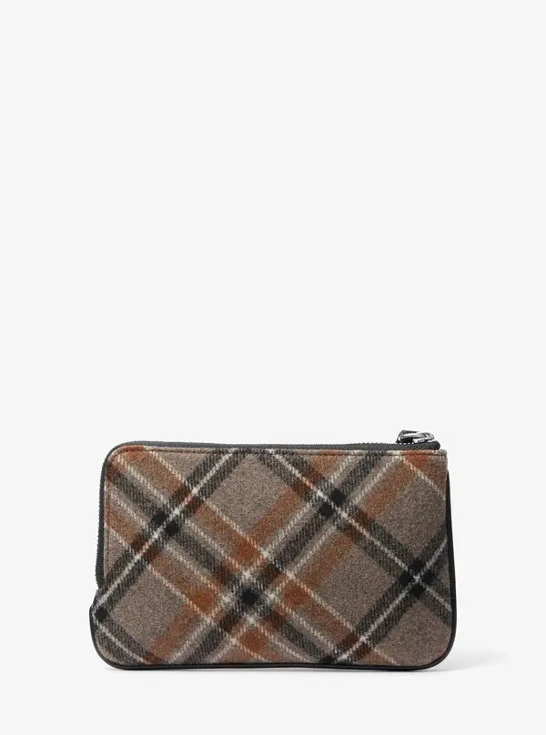 Michael Kors Jet Set Travel Plaid Print Wool Wristlet