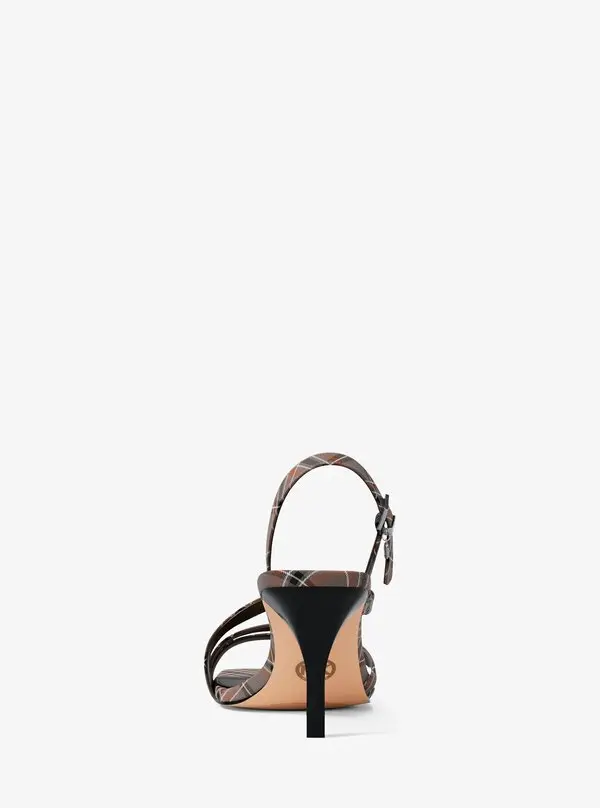 Michael Kors Yvette Plaid Print Sandal