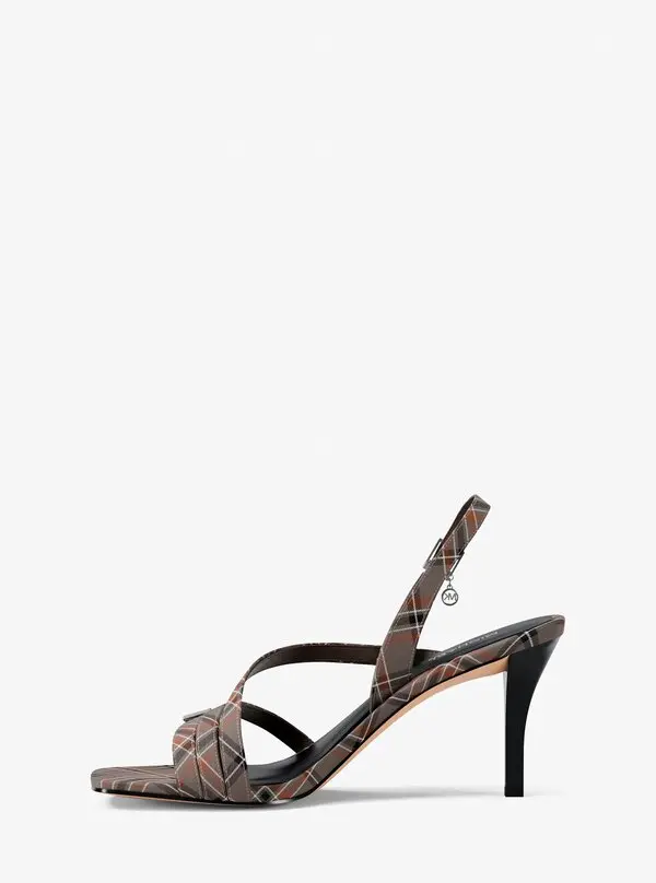 Michael Kors Yvette Plaid Print Sandal