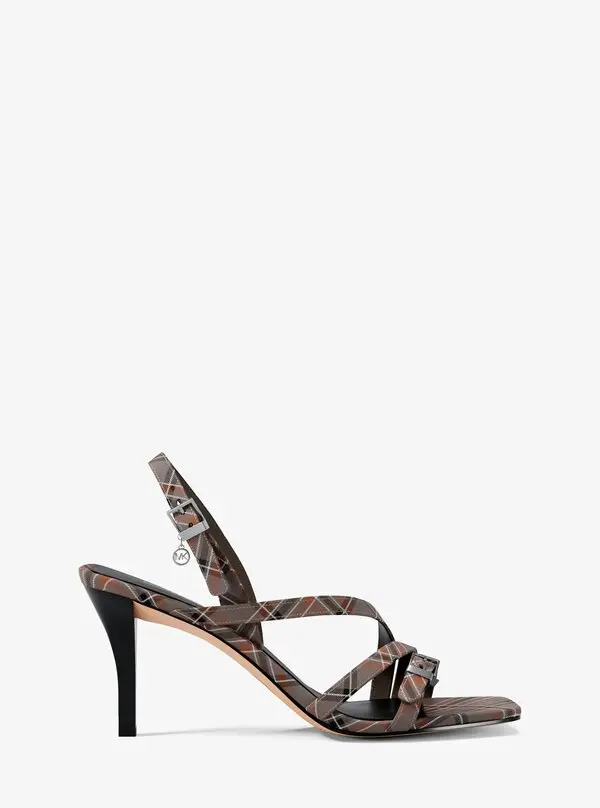 Michael Kors Yvette Plaid Print Sandal