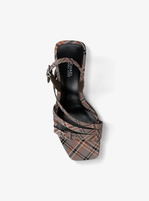 Michael Kors Yvette Plaid Print Sandal