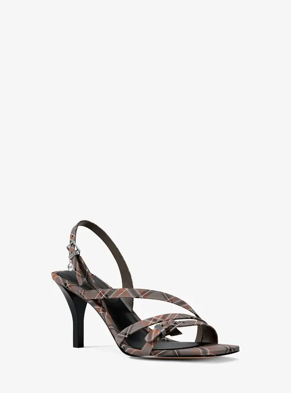 Michael Kors Yvette Plaid Print Sandal
