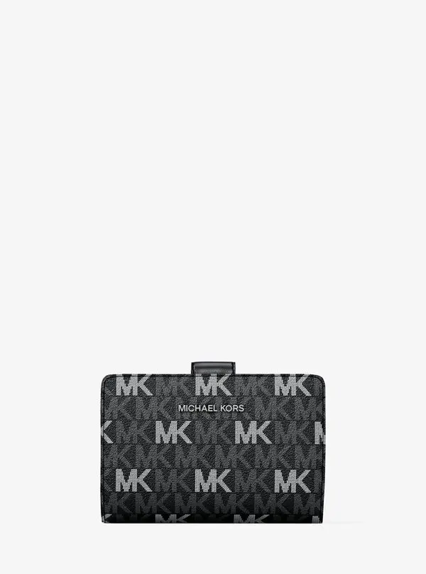 Michael Kors Jet Set Travel Medium Signature Logo Billfold Wallet - Black