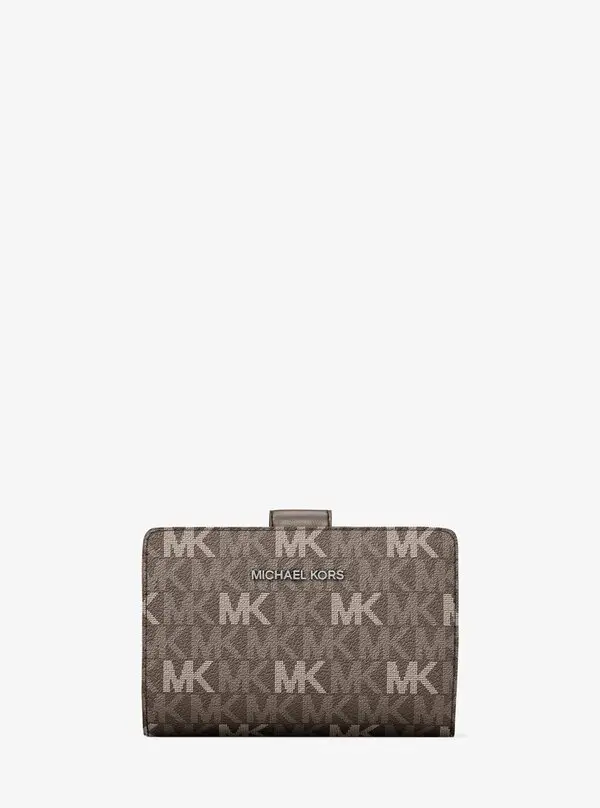 Michael Kors Jet Set Travel Medium Signature Logo Billfold Wallet - Grey