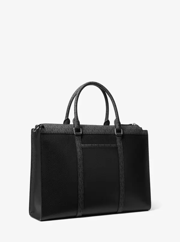 Michael Kors Cooper Pebbled Leather And Signature Logo Briefcase