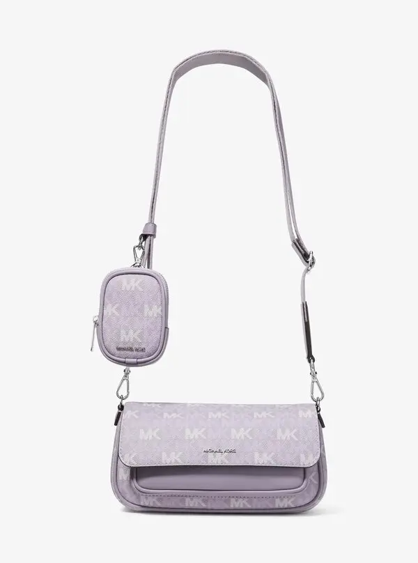 Michael Kors Jet Set Travel Small Signature Logo Crossbody Bag With Pouch - Purple