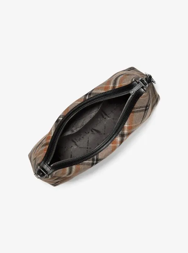 Michael Kors Sammy Medium Plaid Print Wool Blend Convertible Shoulder Bag