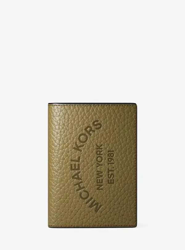 Michael Kors Cooper Pebbled Leather Bi-fold Card Case - Green