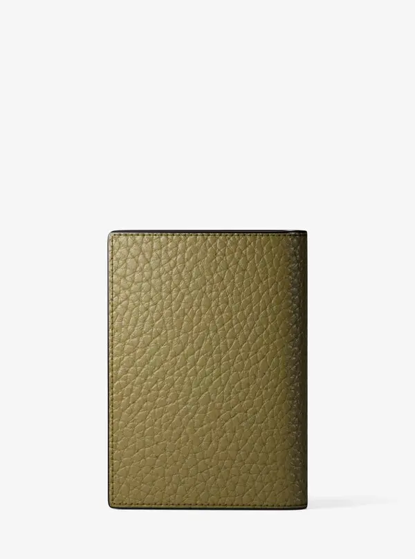 Michael Kors Cooper Pebbled Leather Bi-fold Card Case - Green