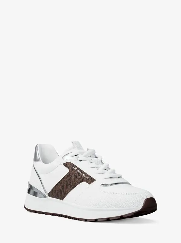 Michael Kors Remy Mixed-media Lace-up Sneakers - Brown