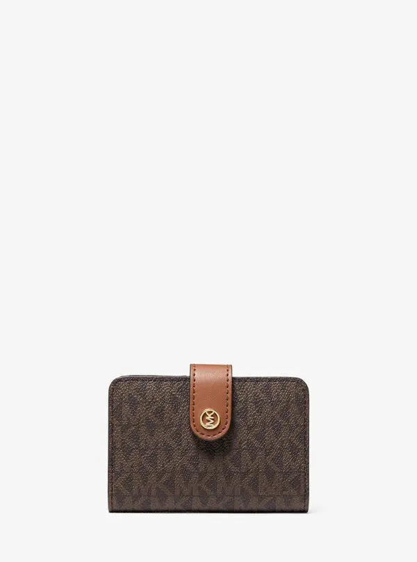 Michael Kors Jet Set Travel Small Signature Logo Billfold Wallet - Brown
