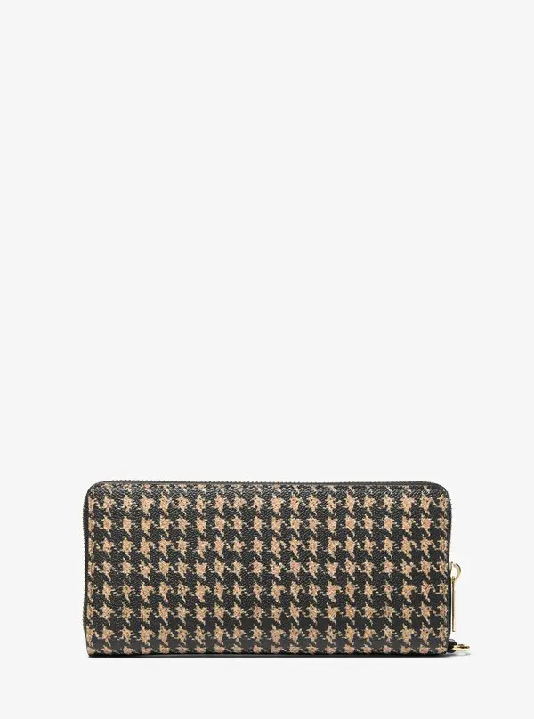 Michael Kors Jet Set Travel Houndstooth Print Continental Wristlet