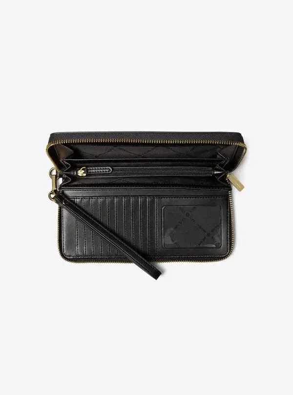 Michael Kors Jet Set Travel Houndstooth Print Continental Wristlet