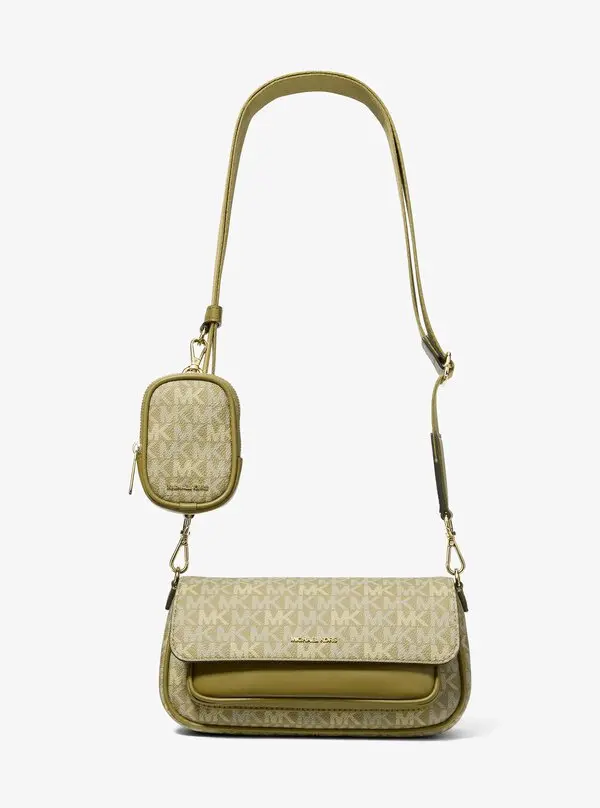 Michael Kors Jet Set Travel Small Signature Logo Crossbody Bag With Pouch - Green