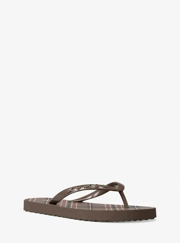 Michael Kors Plaid Print Flip Flop