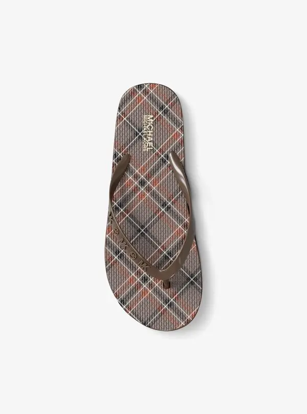Michael Kors Plaid Print Flip Flop