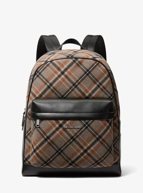 Michael Kors Pacey Plaid Print Wool Blend Backpack