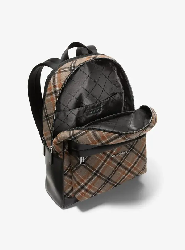 Michael Kors Pacey Plaid Print Wool Blend Backpack