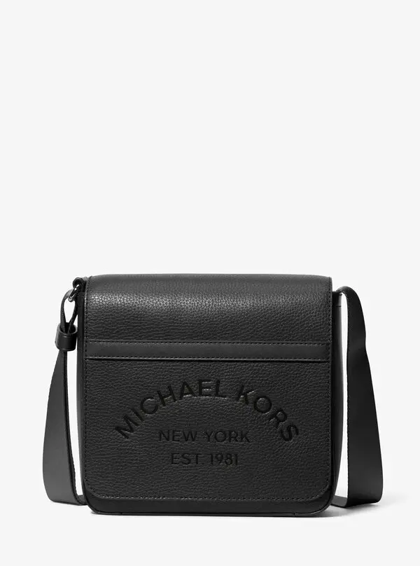 Michael Kors Cooper Pebbled Leather Crossbody Bag - Black