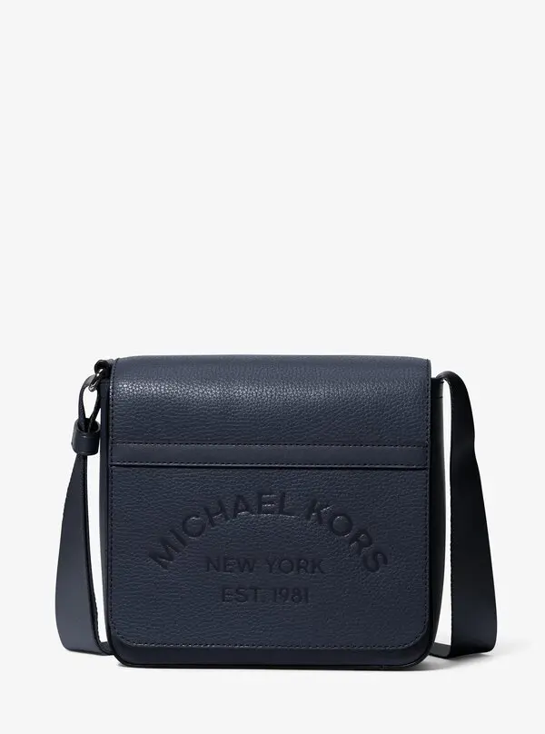 Michael Kors Cooper Pebbled Leather Crossbody Bag - Blue