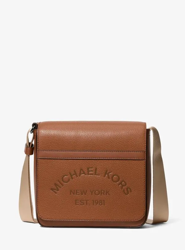 Michael Kors Cooper Pebbled Leather Crossbody Bag - Brown