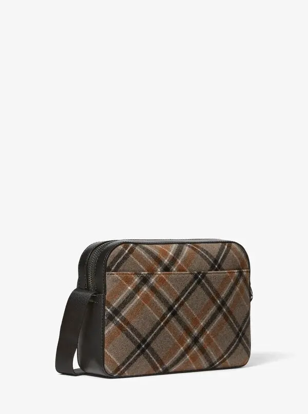 Michael Kors Cooper Plaid Wool Blend Flight Bag