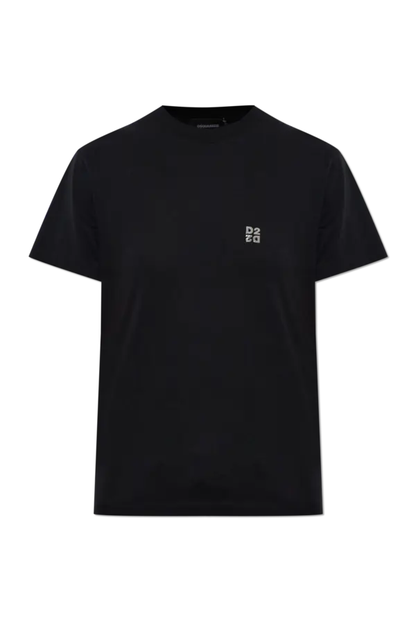 Dsquared2 T-shirt With Logo Appliqu - Black
