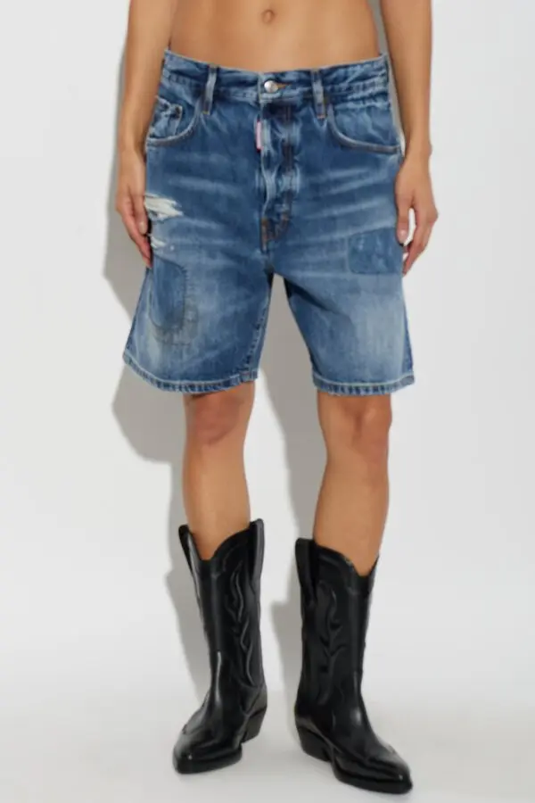Dsquared2 Denim Shorts With A Vintage Effect