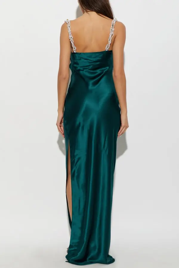 Balmain Silk Dress With Pearl Straps