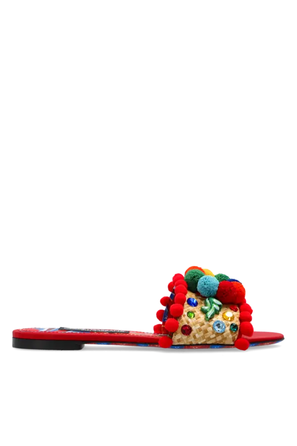 Dolce & Gabbana Slides With Colorful Appliqués - Multicolour