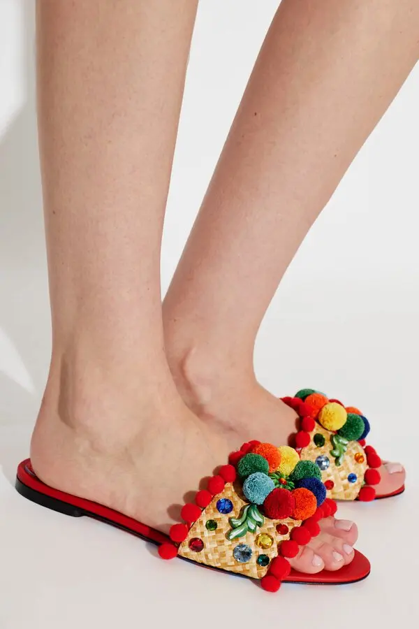 Dolce & Gabbana Slides With Colorful Appliqués