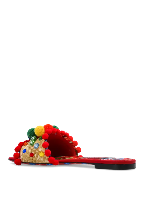 Dolce & Gabbana Slides With Colorful Appliqués