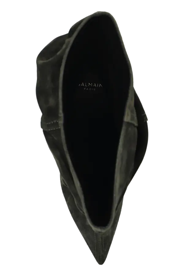 Balmain Suede Wedge Ankle Boots
