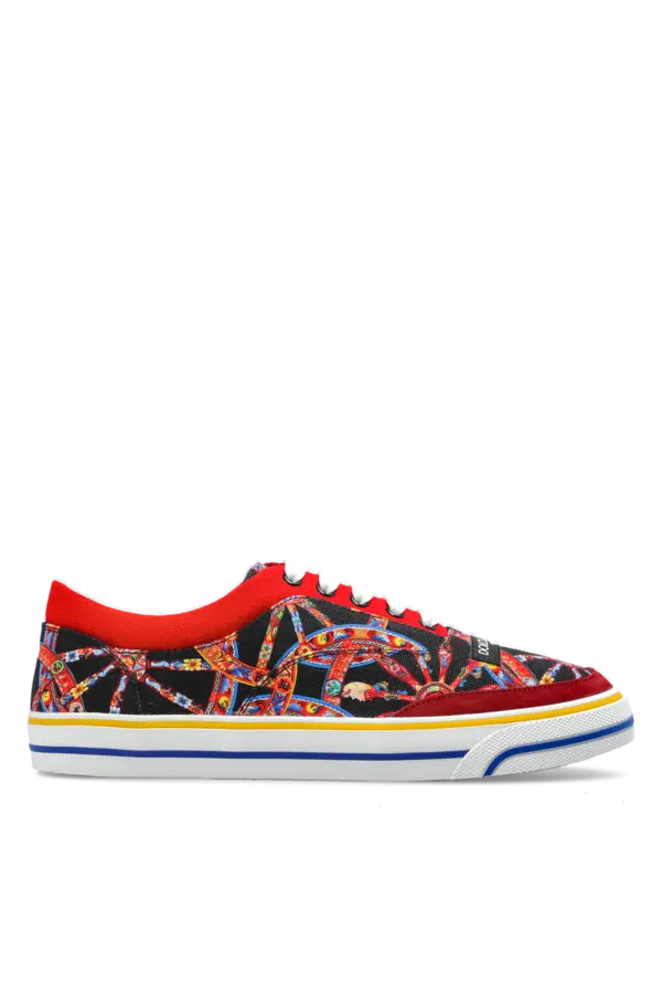 Dolce & Gabbana Sports Shoes With "carretto" Print - Multicolour