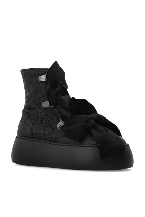 Agl Leather Platform Shoes "vibe Ribbon