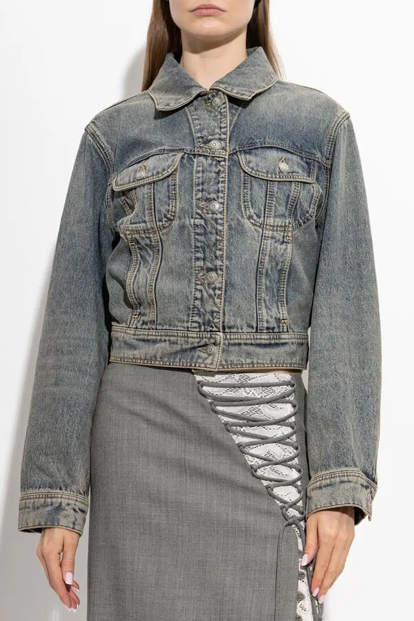 Alexander McQueen Denim Jacket With A 'vintage' Effect
