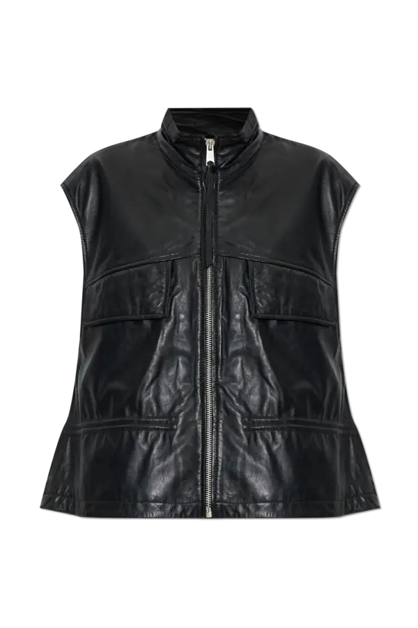 ALLSAINTS Leather Vest ‘flor - Black