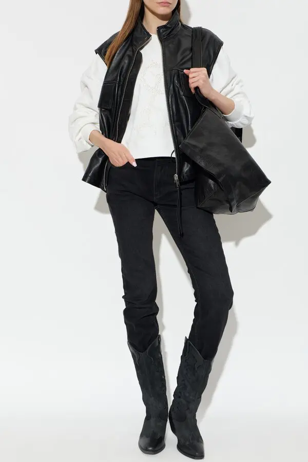 ALLSAINTS Leather Vest ‘flor