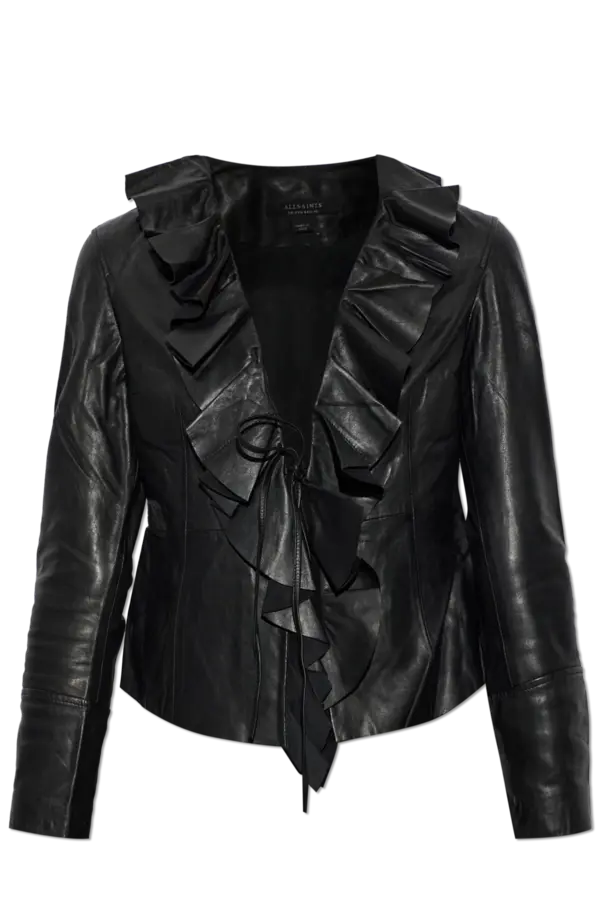 ALLSAINTS Leather Shirt ‘luana - Black