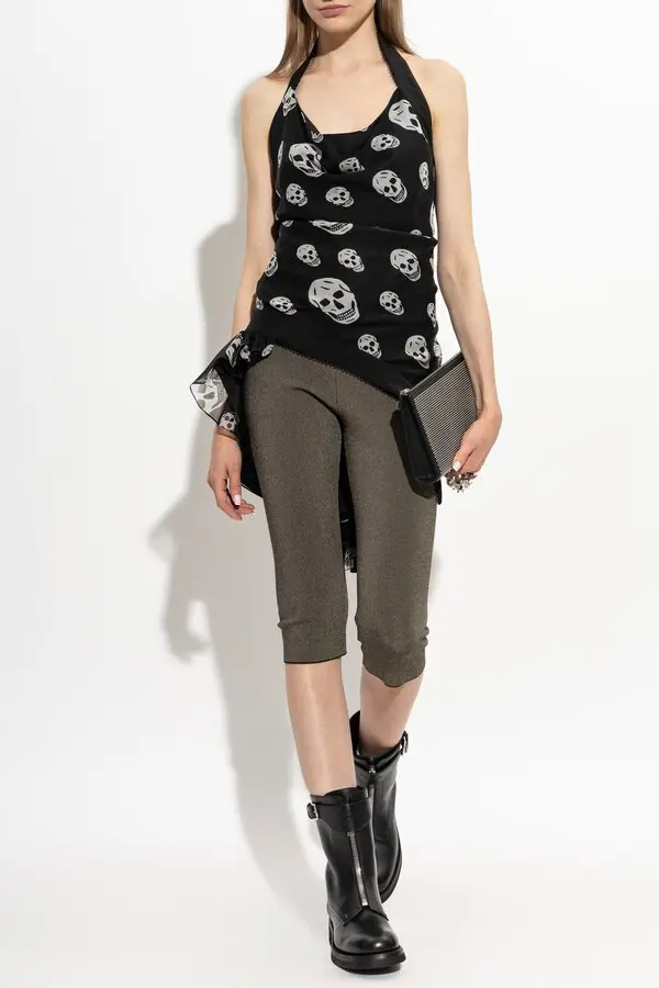 Alexander McQueen Silk Top With Open Back