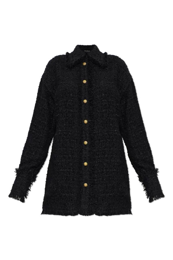Balmain Tweed Shirt - Black