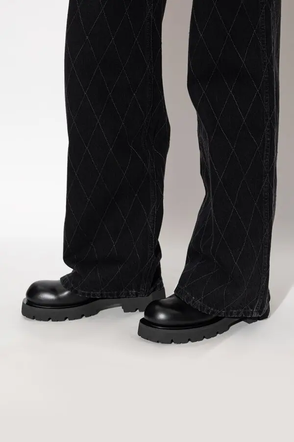 Balmain Leather Ankle Boots With Buckle