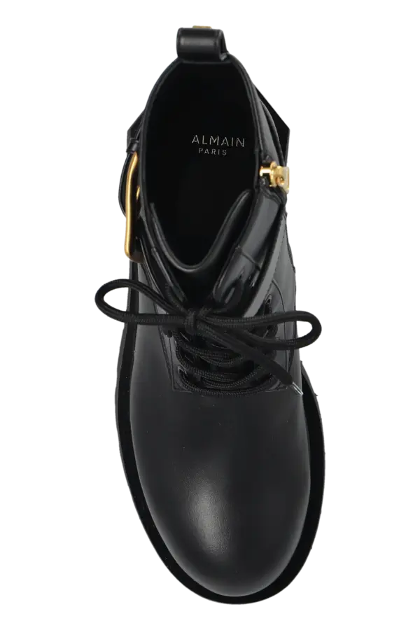 Balmain Leather Ankle Boots With Buckle