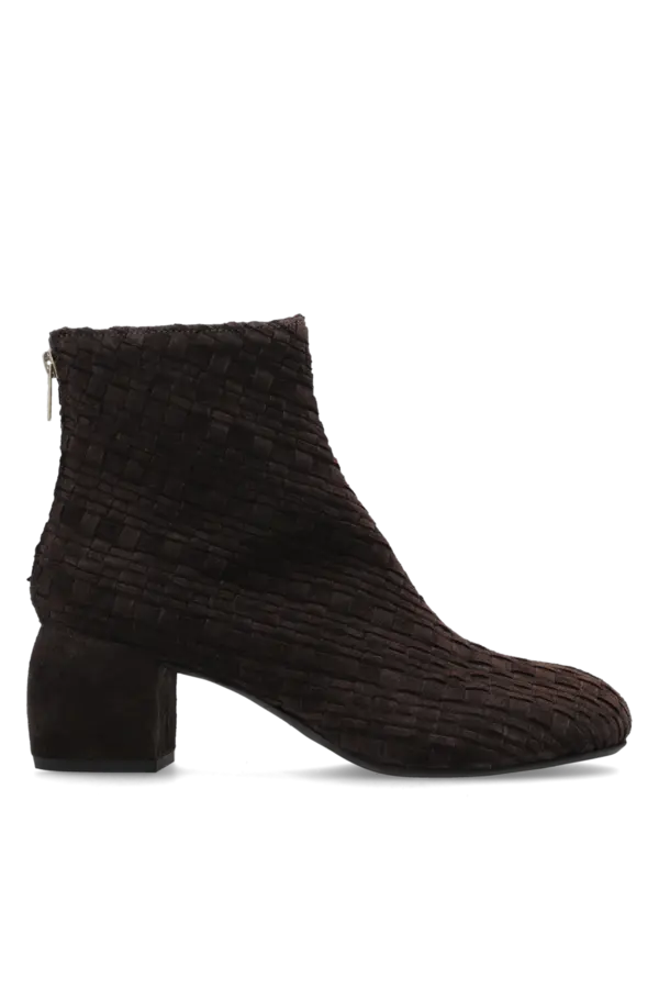 Agl Suede Heeled Ankle Boots "tina Woven - Brown