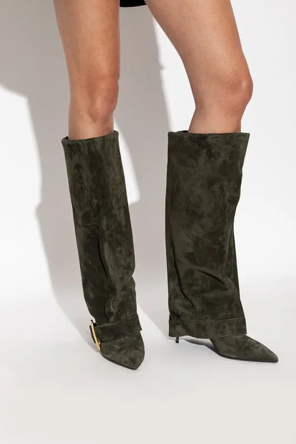 Balmain Suede Heeled Boots