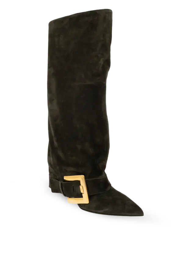 Balmain Suede Heeled Boots