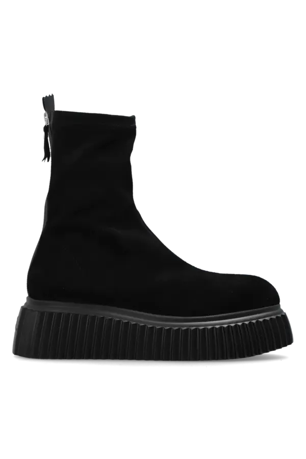 Agl Suede Platform Ankle Boots "mirabel - Black