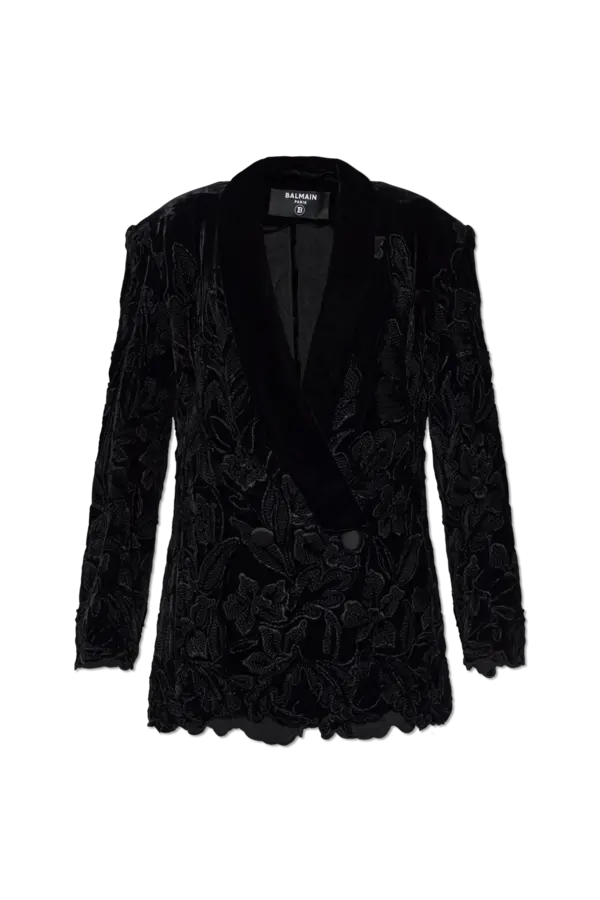 Balmain Velvet Blazer - Black